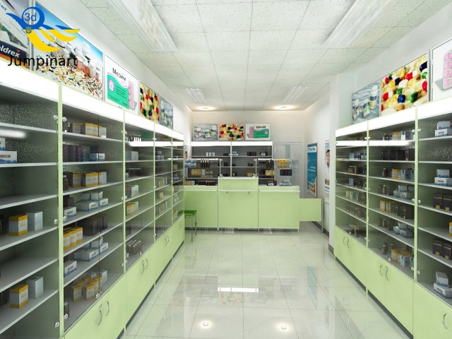 Pharmacy furniture 3D Modell in Medizinische Ausrustung 3DExport