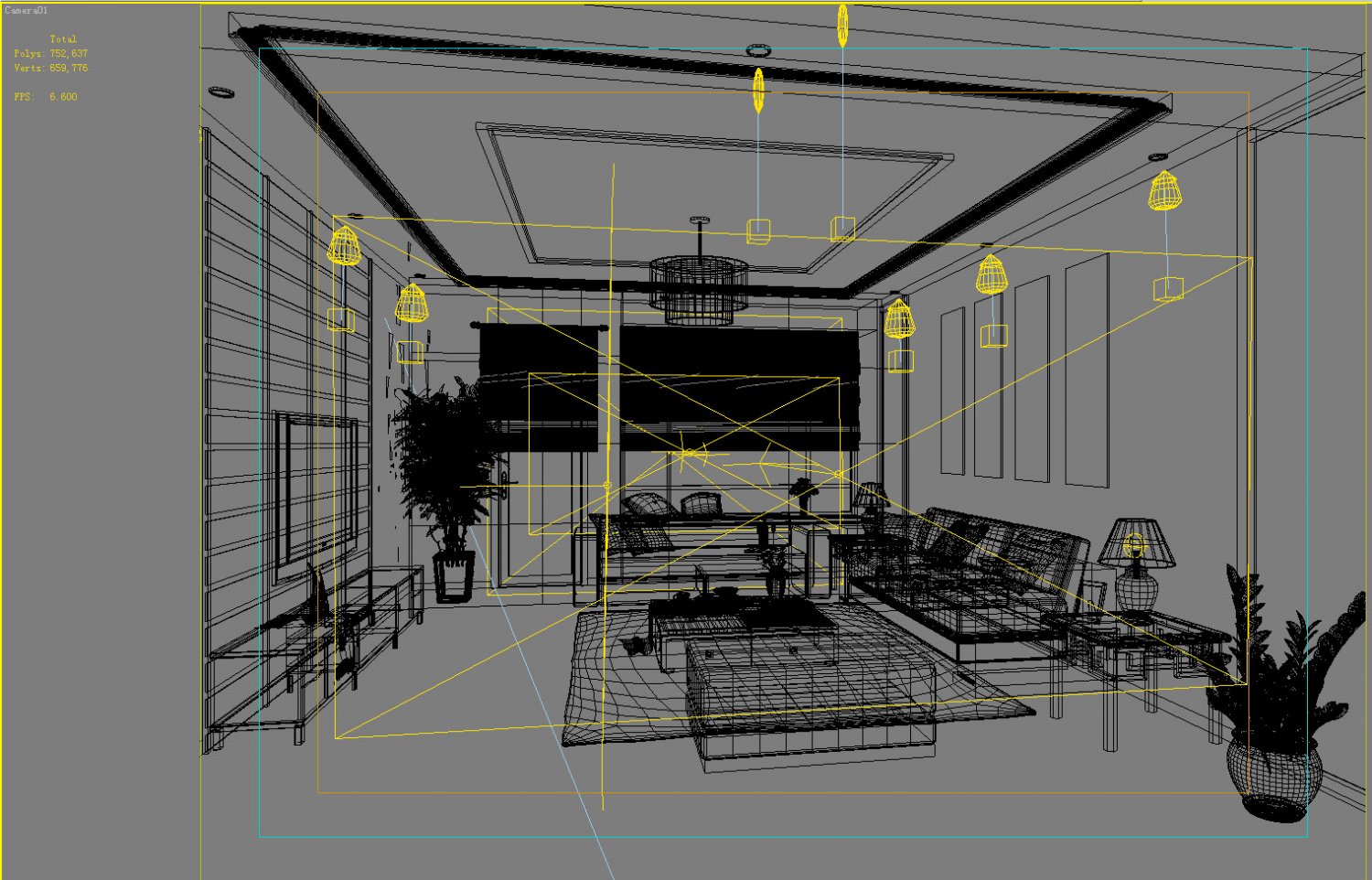 condo 342 3D Model in Living Room 3DExport