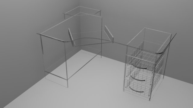 computer table 3D Model in Living Room 3DExport