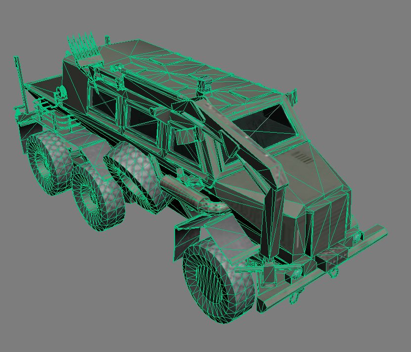 Buffalo H MRAP woodland version 3D Model in Transport 3DExport