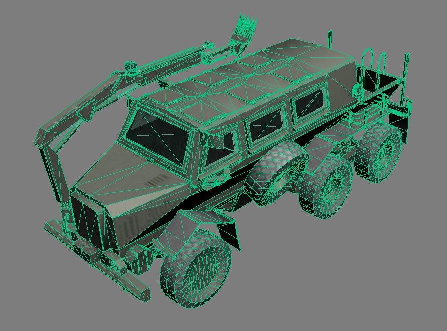 Buffalo H MRAP woodland version 3D Model in Transport 3DExport
