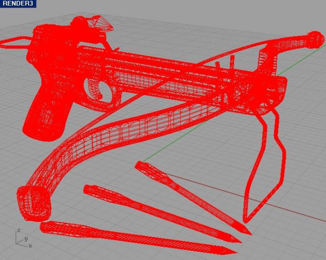 hand crossbow 3D Model in Projectiles 3DExport