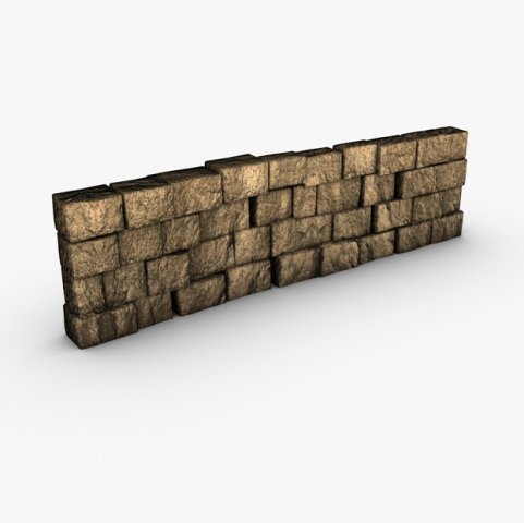 stone block wall module 3D Model in Miscellaneous 3DExport