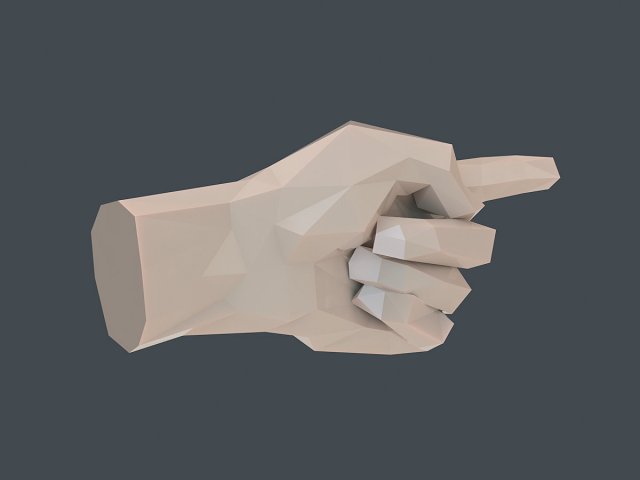lowpoly pointing hand 3D Model in Other 3DExport