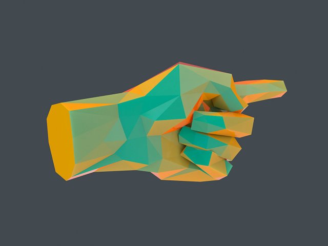 lowpoly pointing hand 3D Model in Other 3DExport