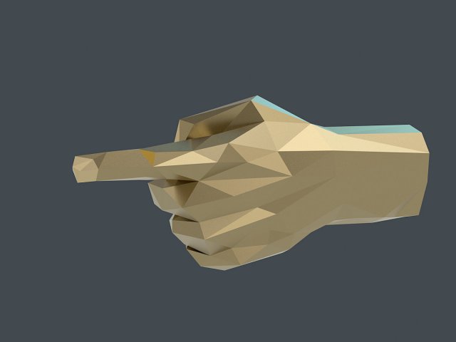 lowpoly pointing hand 3D Model in Other 3DExport