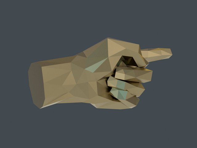 lowpoly pointing hand 3D Model in Other 3DExport