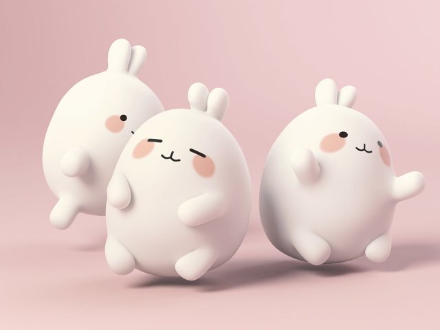 Bunny kawaii 3D Model in Toys 3DExport