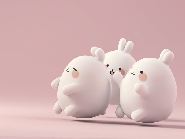 Bunny kawaii 3D Model in Toys 3DExport