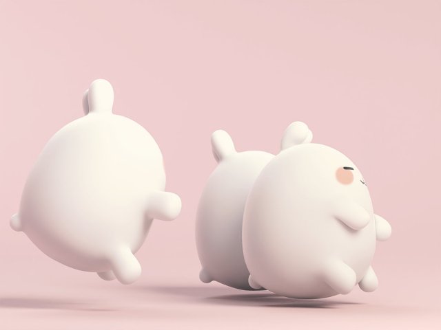 Bunny kawaii 3D Model in Toys 3DExport