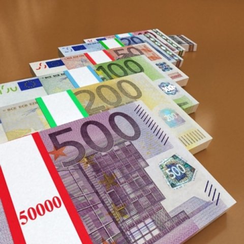 european paper money collection 3D Model in Household Items 3DExport