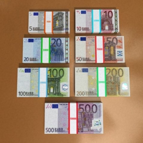 european paper money collection 3D Model in Household Items 3DExport