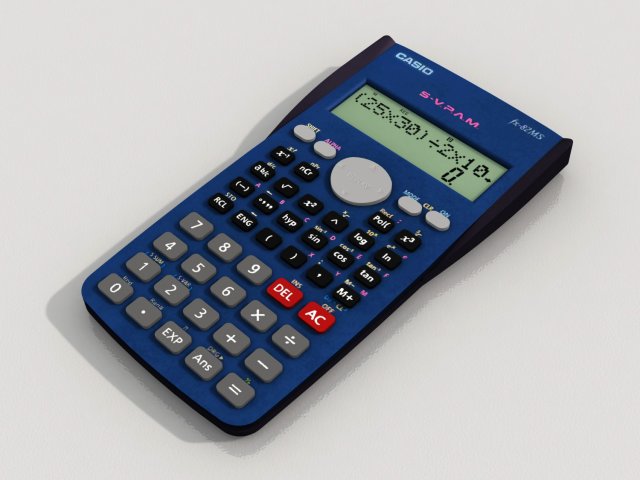 casio scientific calculator model fx82ms 3D Model in Computer 3DExport