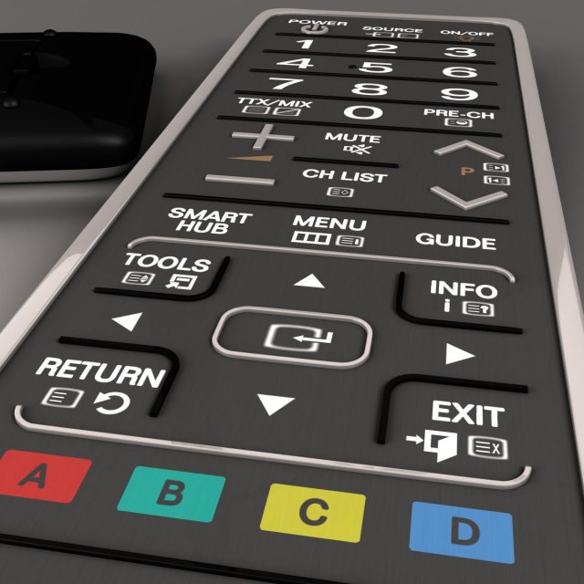 tv remote control 3D Model in Video 3DExport