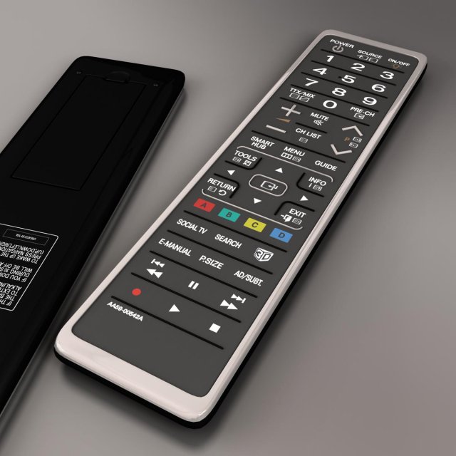 tv remote control 3D Model in Video 3DExport