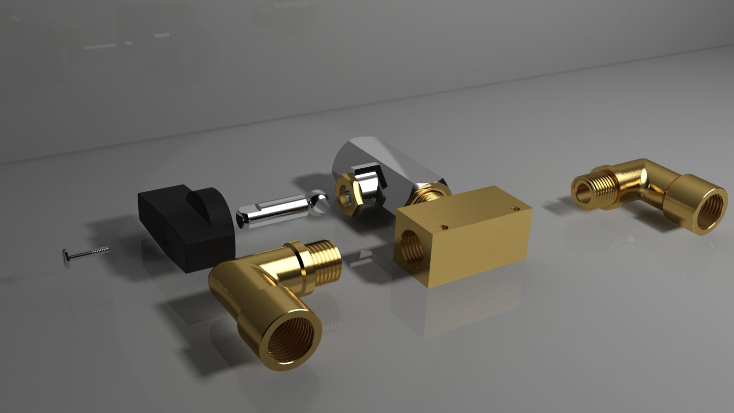 ball valve 3D Model in Parts 3DExport