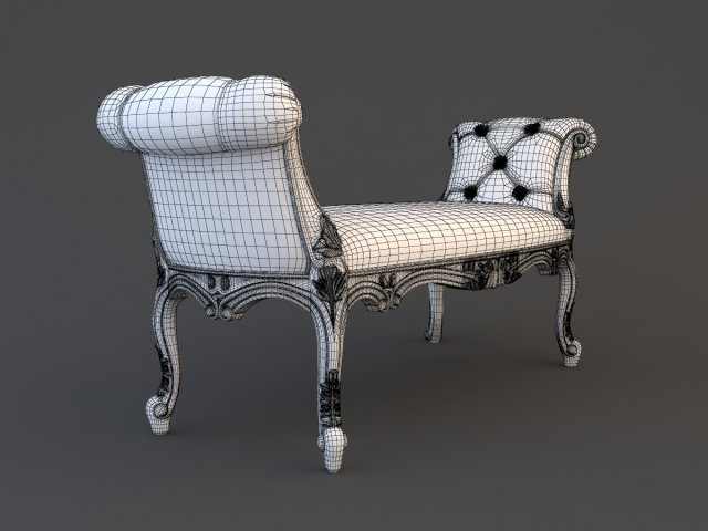 classical banquette 3D Model in Bench 3DExport