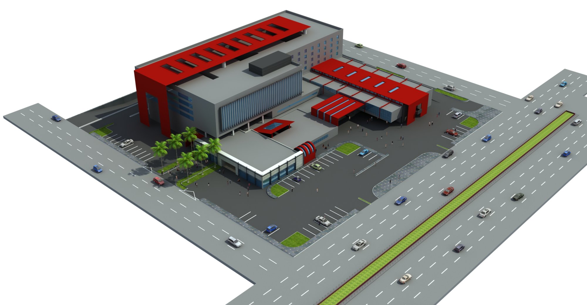 Hospital building 3D Model in Buildings 3DExport