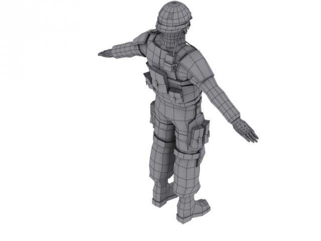 low poly sci fi soldier 3D Model in Alien 3DExport