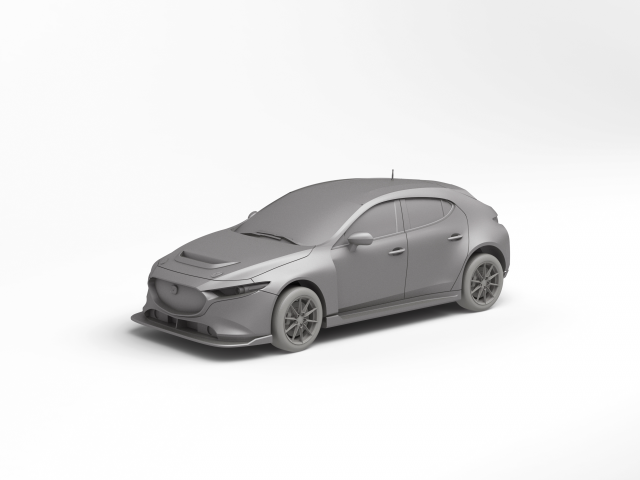 MAZDA 3 TCR 3D Print Model in Automotive 3DExport