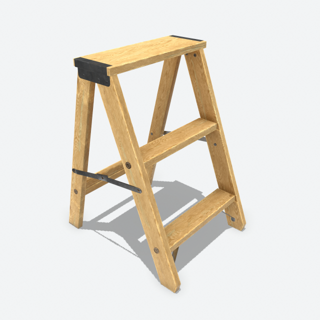 wooden stool animated rig pbr 3D Model in Other 3DExport