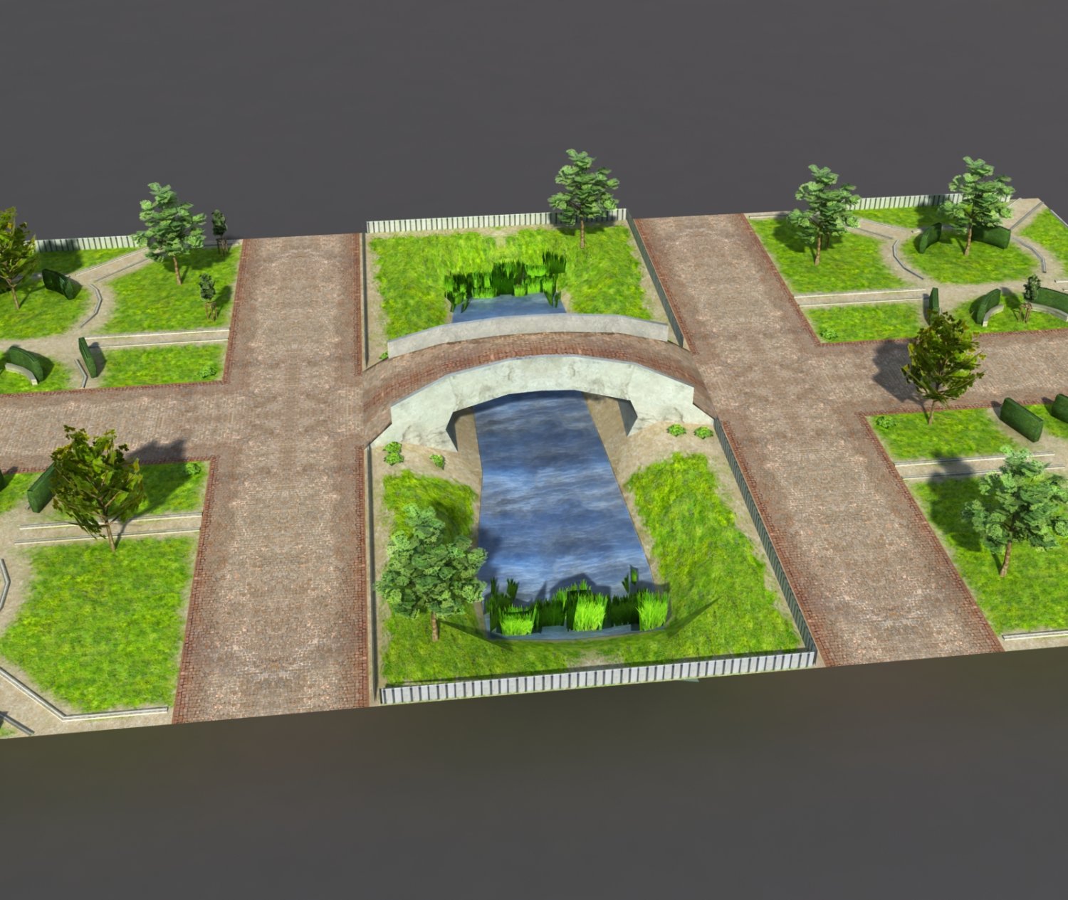 Low poly Park 3D Model in Landmarks 3DExport