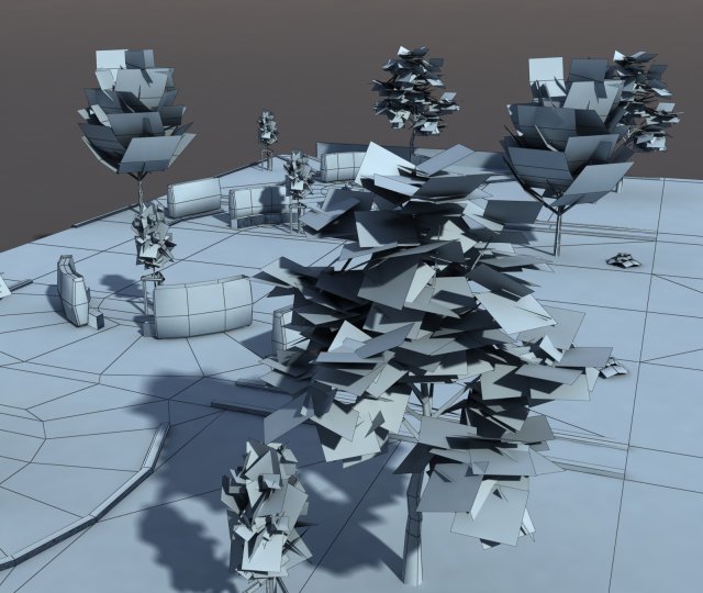 low poly park 3D Model in Landmarks 3DExport