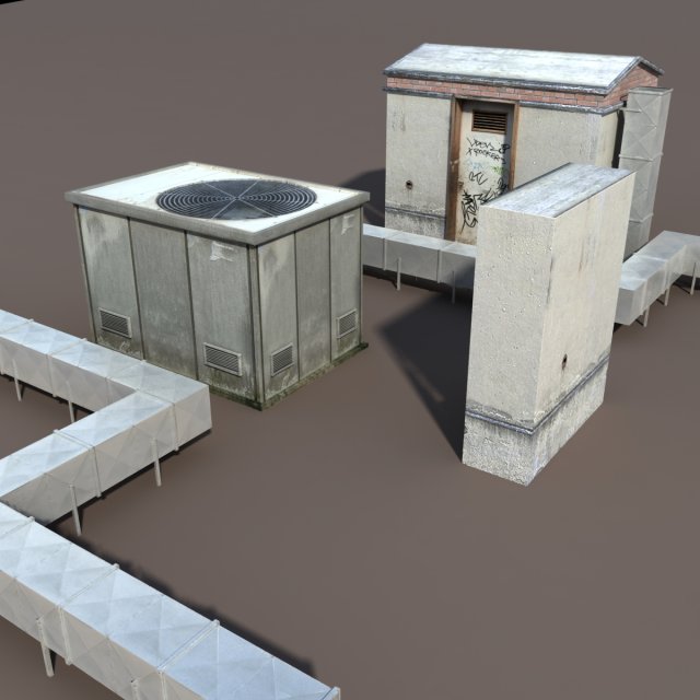 roof elements low poly 3D Model in Buildings 3DExport