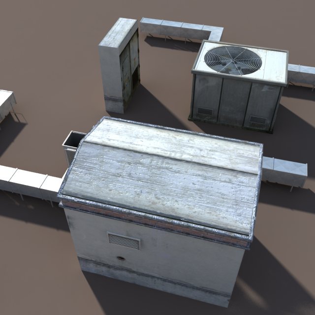 roof elements low poly 3D Model in Buildings 3DExport