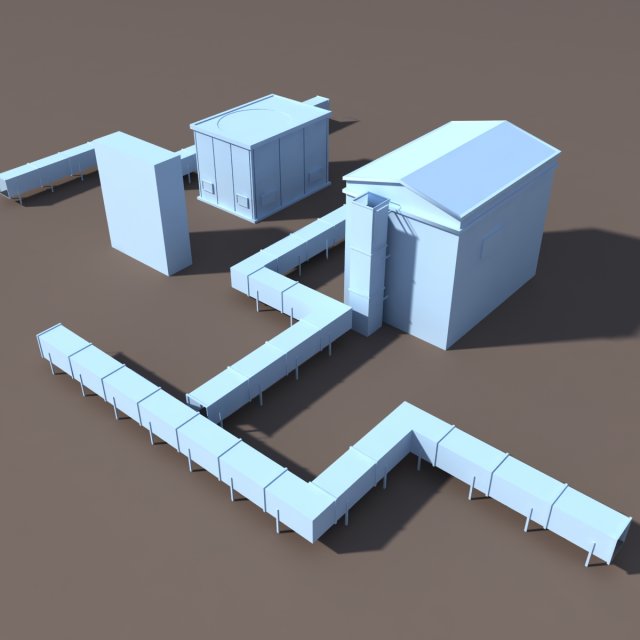 roof elements low poly 3D Model in Buildings 3DExport