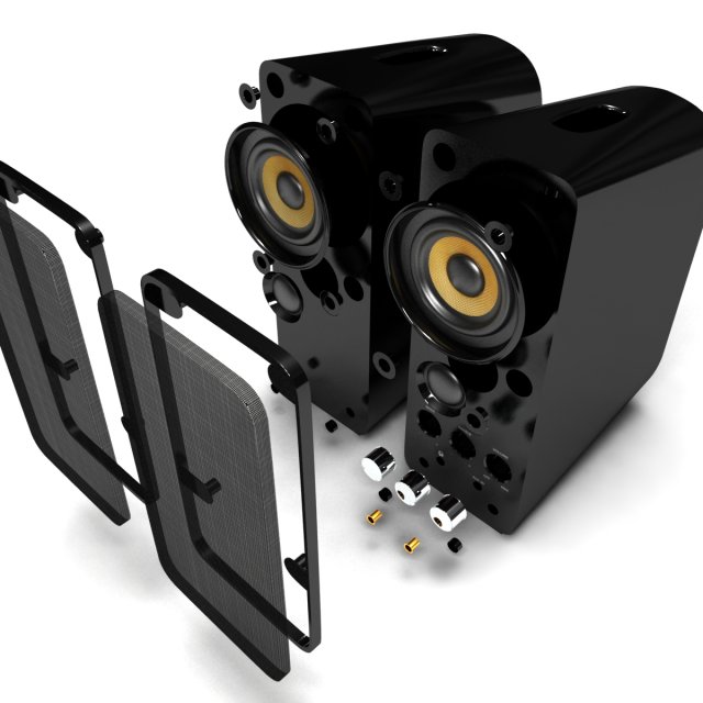 speaker 3D Model in Audio 3DExport