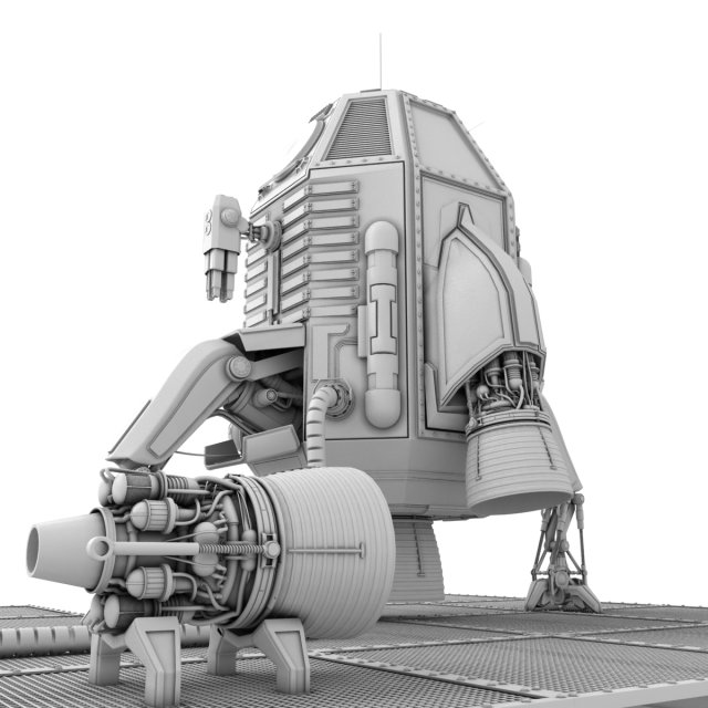 capsule landing pod 3D Model in Fantasy Spacecraft 3DExport