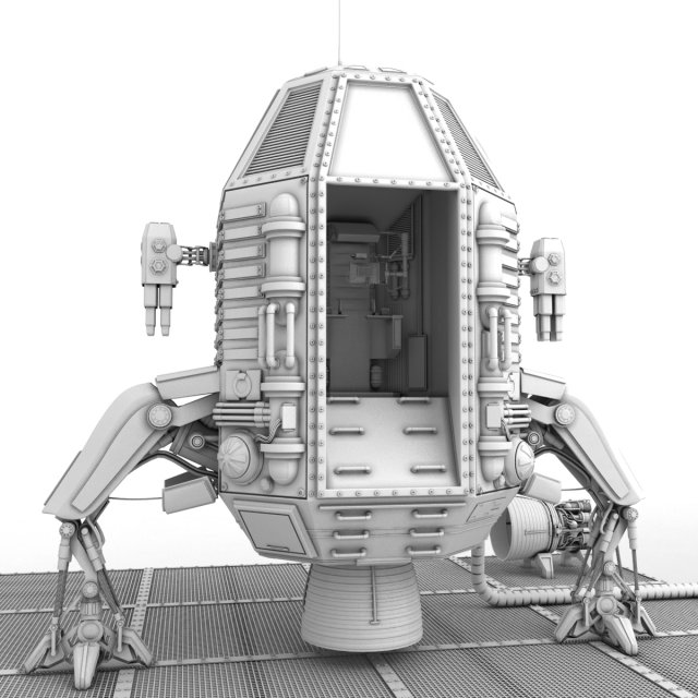 capsule landing pod 3D Model in Fantasy Spacecraft 3DExport