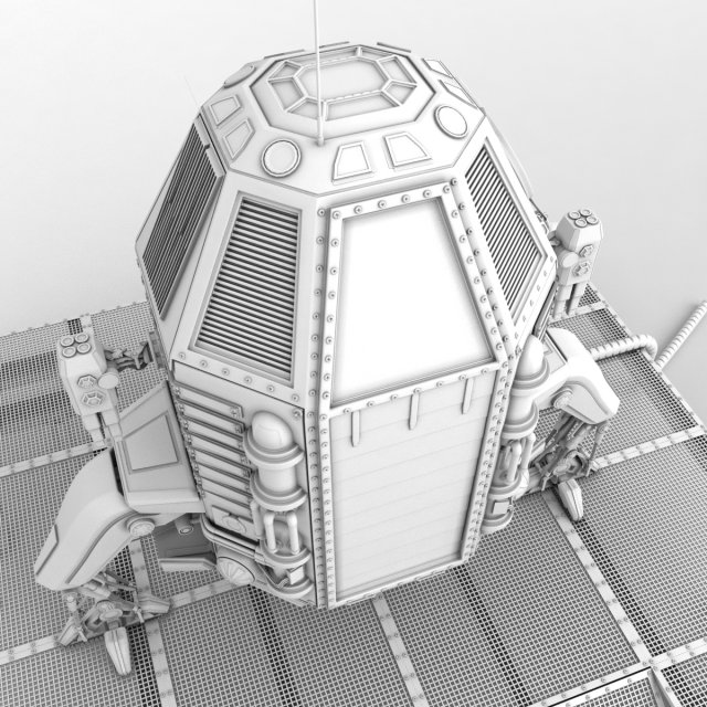capsule landing pod 3D Model in Fantasy Spacecraft 3DExport