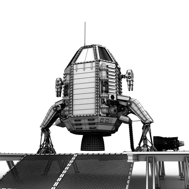 capsule landing pod 3D Model in Fantasy Spacecraft 3DExport