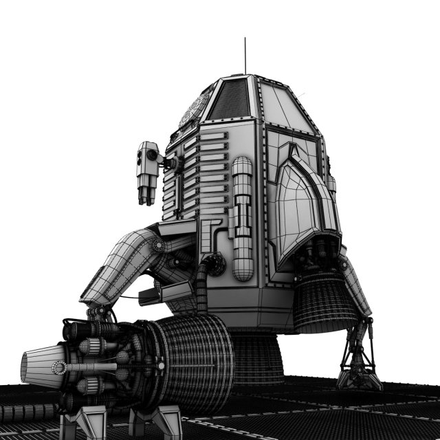 capsule landing pod 3D Model in Fantasy Spacecraft 3DExport