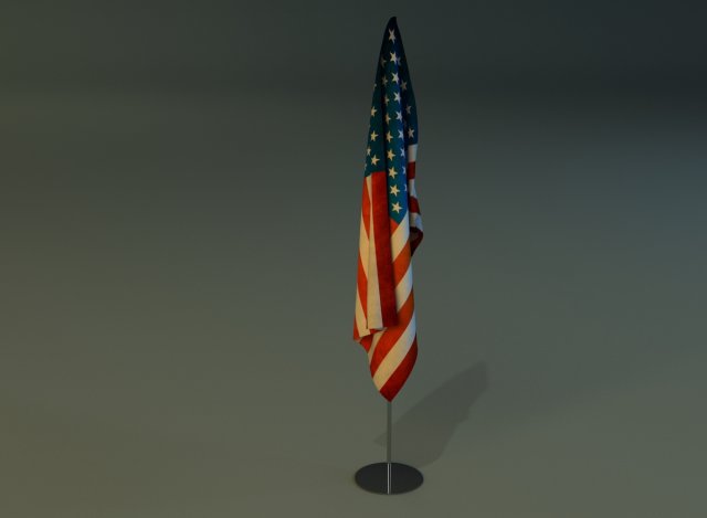 flag stand 3D Model in Office 3DExport
