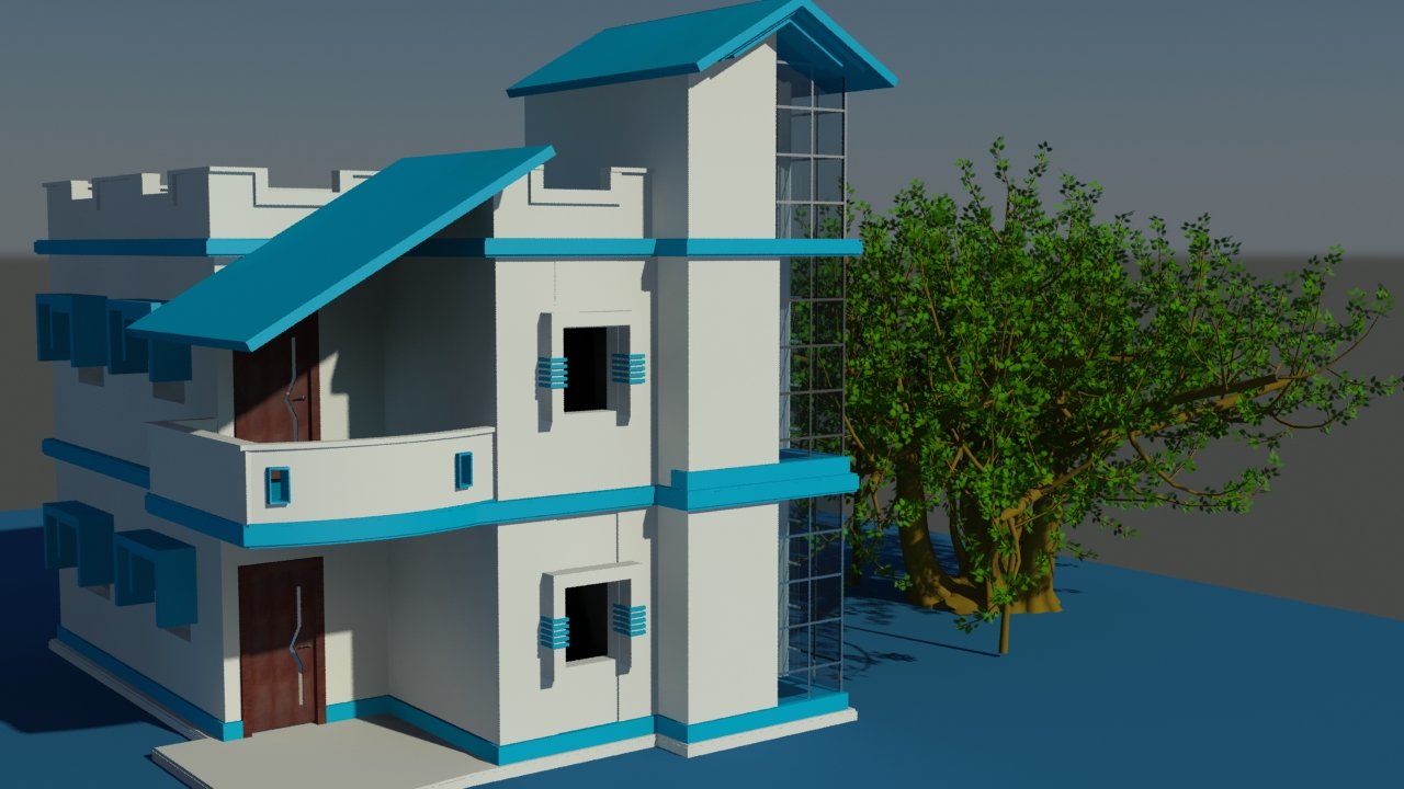 Duplex 3D Model in Buildings 3DExport