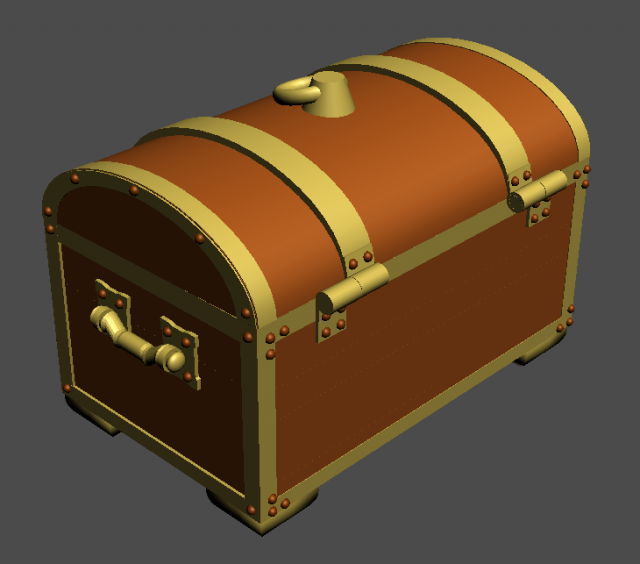 chest with coins 3D Model in Bedroom 3DExport