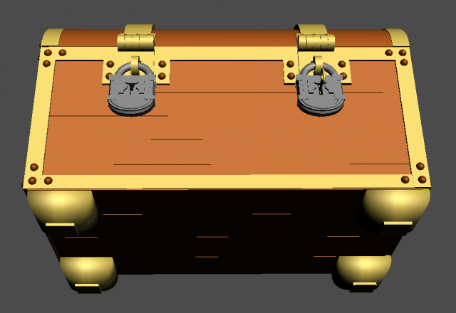 chest with coins 3D Model in Bedroom 3DExport