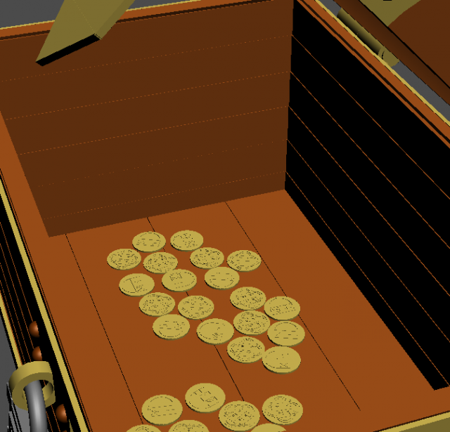 chest with coins 3D Model in Bedroom 3DExport