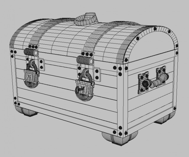 chest with coins 3D Model in Bedroom 3DExport