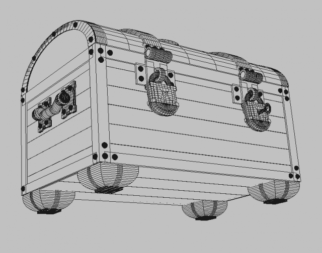 chest with coins 3D Model in Bedroom 3DExport