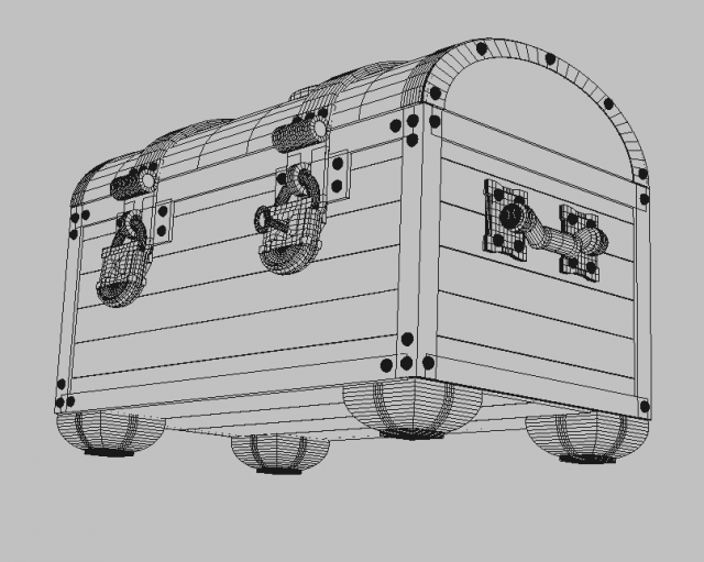 chest with coins 3D Model in Bedroom 3DExport