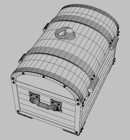 chest with coins 3D Model in Bedroom 3DExport