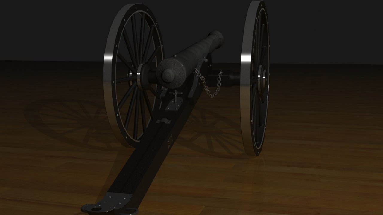 Field Cannon 3D Model in Projectiles 3DExport