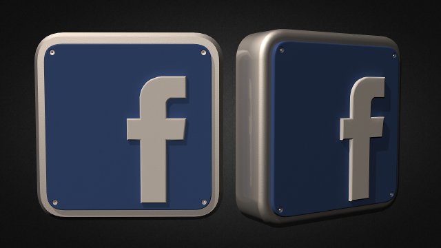 facebook logo collection 3D Model in Other 3DExport