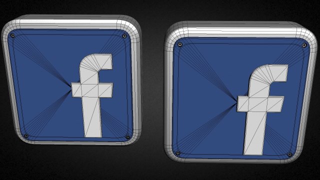 facebook logo collection 3D Model in Other 3DExport