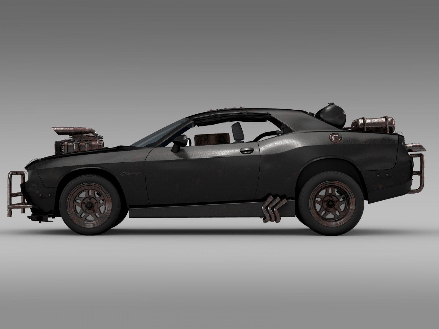 Mad Max Fight Interceptor Dodge Challenger 2015 3D Model in Limousine ...