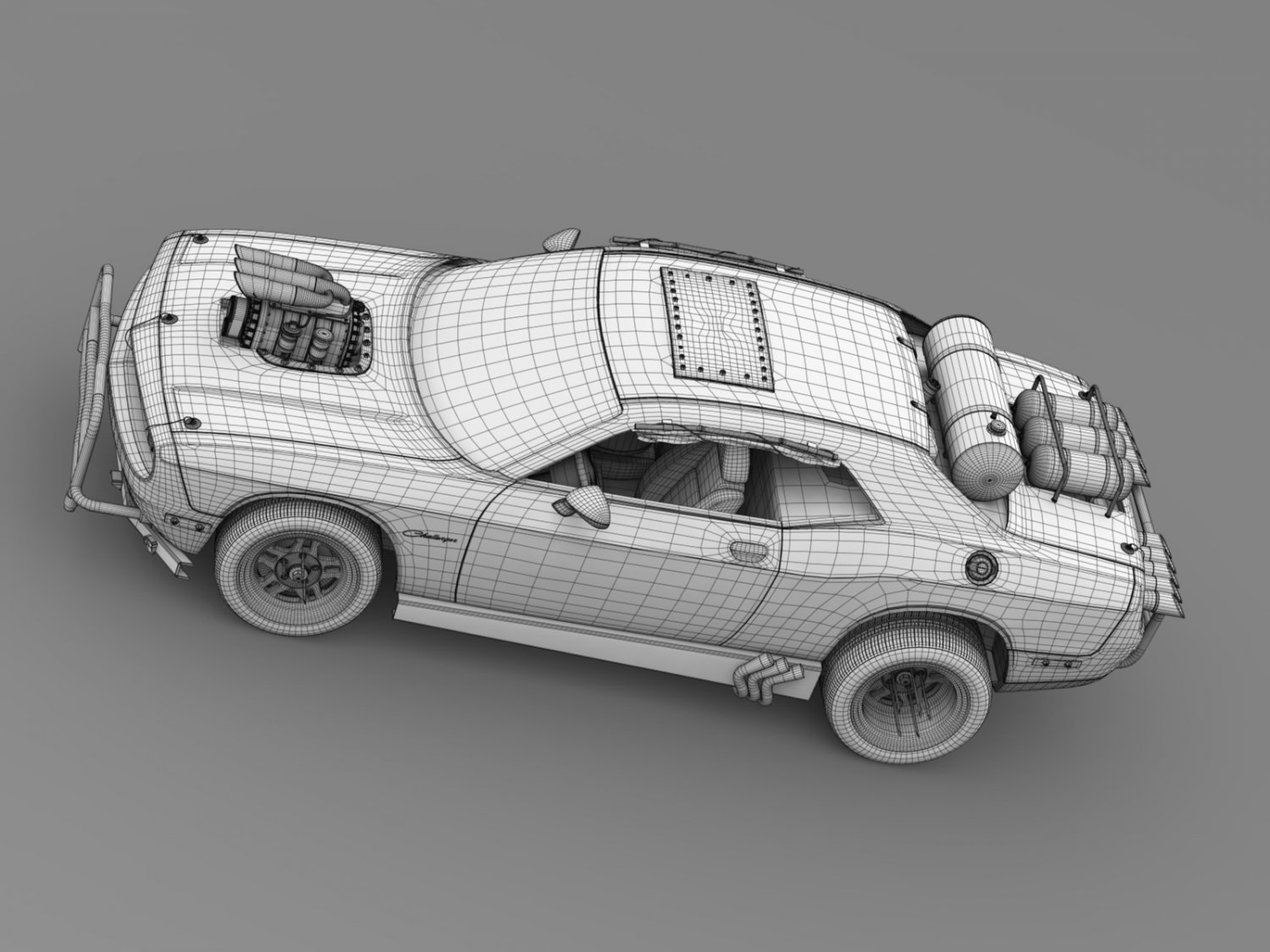 Mad Max Fight Interceptor Dodge Challenger 2015 3D Model in Limousine ...